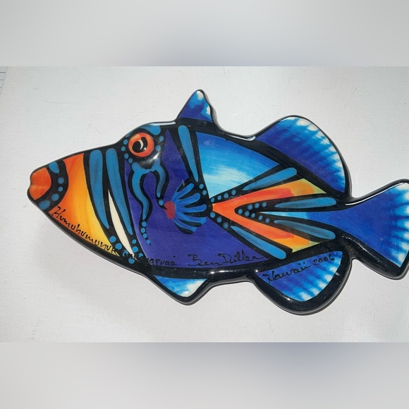 Art | Ben Diller Vintage Blue And Orange Fish Wall Art | Poshmark